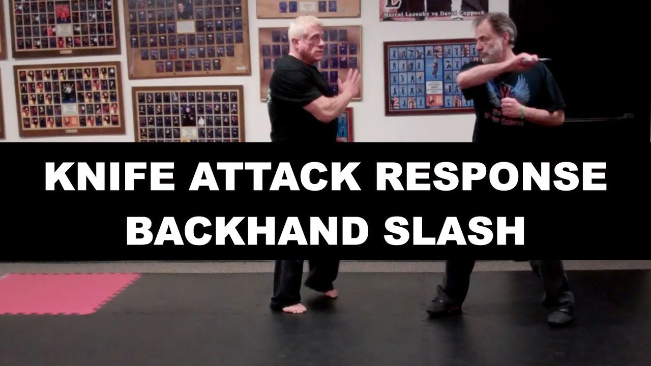Knife Attack Response Backhand Slash - YouTube