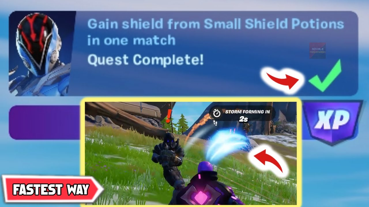 Gain shield from Small Shield Potions in one match - Fortnite Gain ...