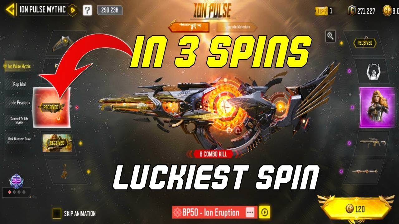 🥵3 Spin Mythic I Got Mythic BP50 - Ion Eruption in just 3 Spins in CODM ...