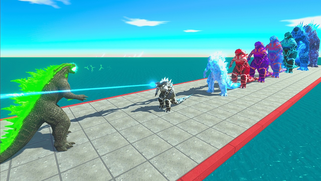 All Godzilla Evolutions vs 10 Levels of Color Supercharged Godzilla ...
