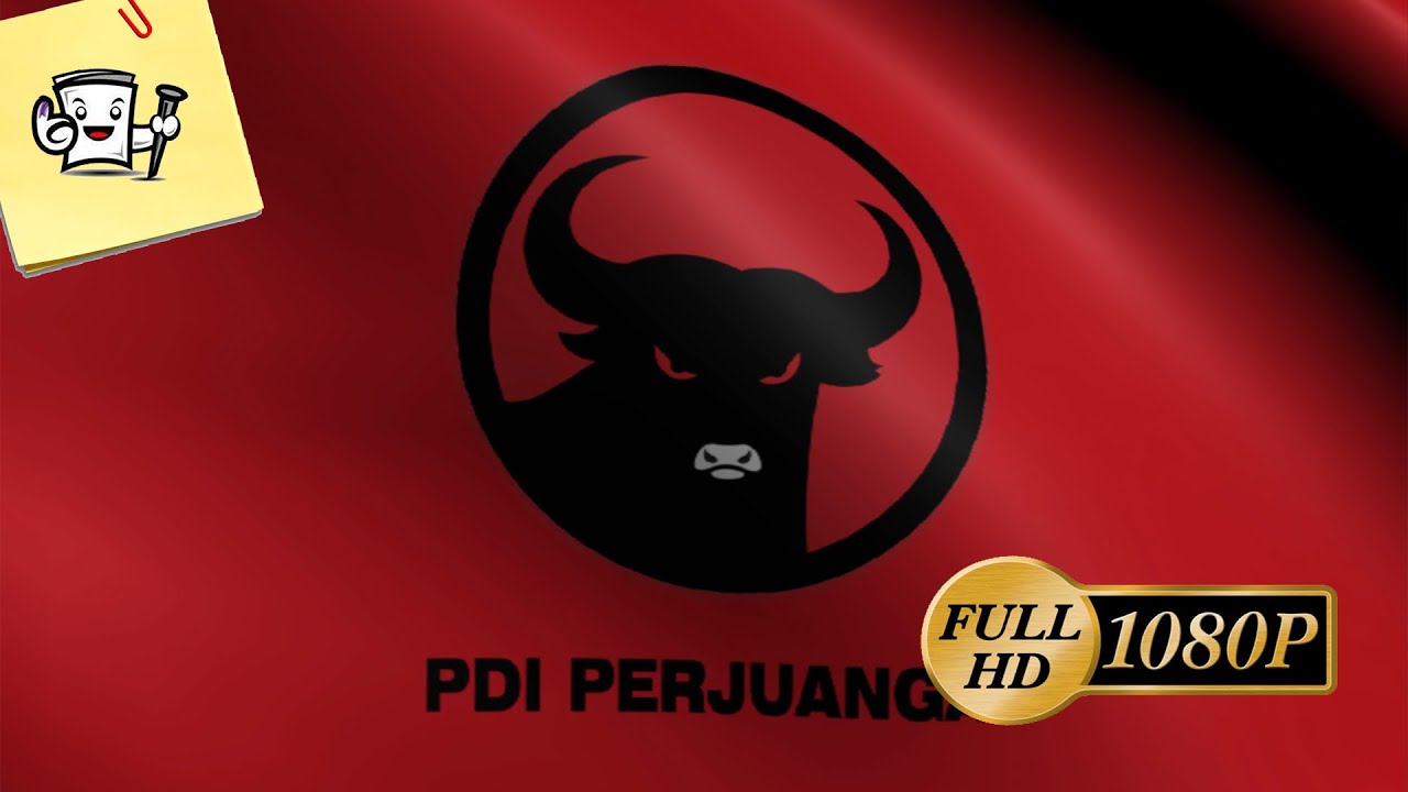 [FULL HD] 3D ANIMASI BENDERA PARTAI DEMOKRASI INDONESIA PERJUANGAN PDIP ...