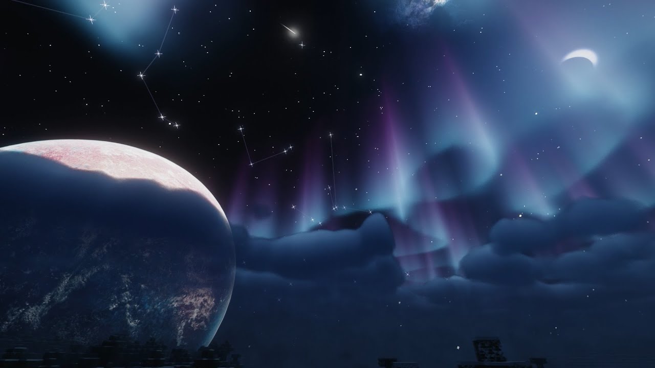 Planetarium Minecraft 】AstraLex Shadersの夜空が美しすぎる 【 癒し#minecraft 】 - YouTube