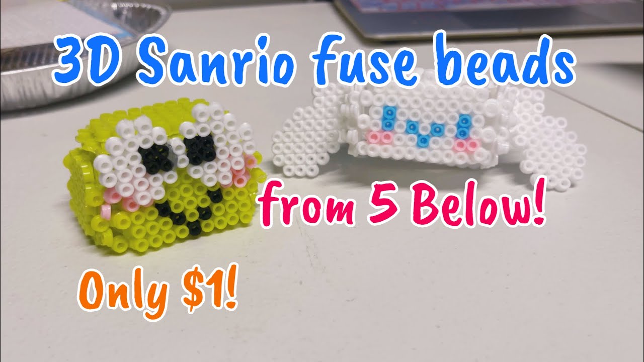 Doing 3D Sanrio fuse beads from 5 below! - YouTube
