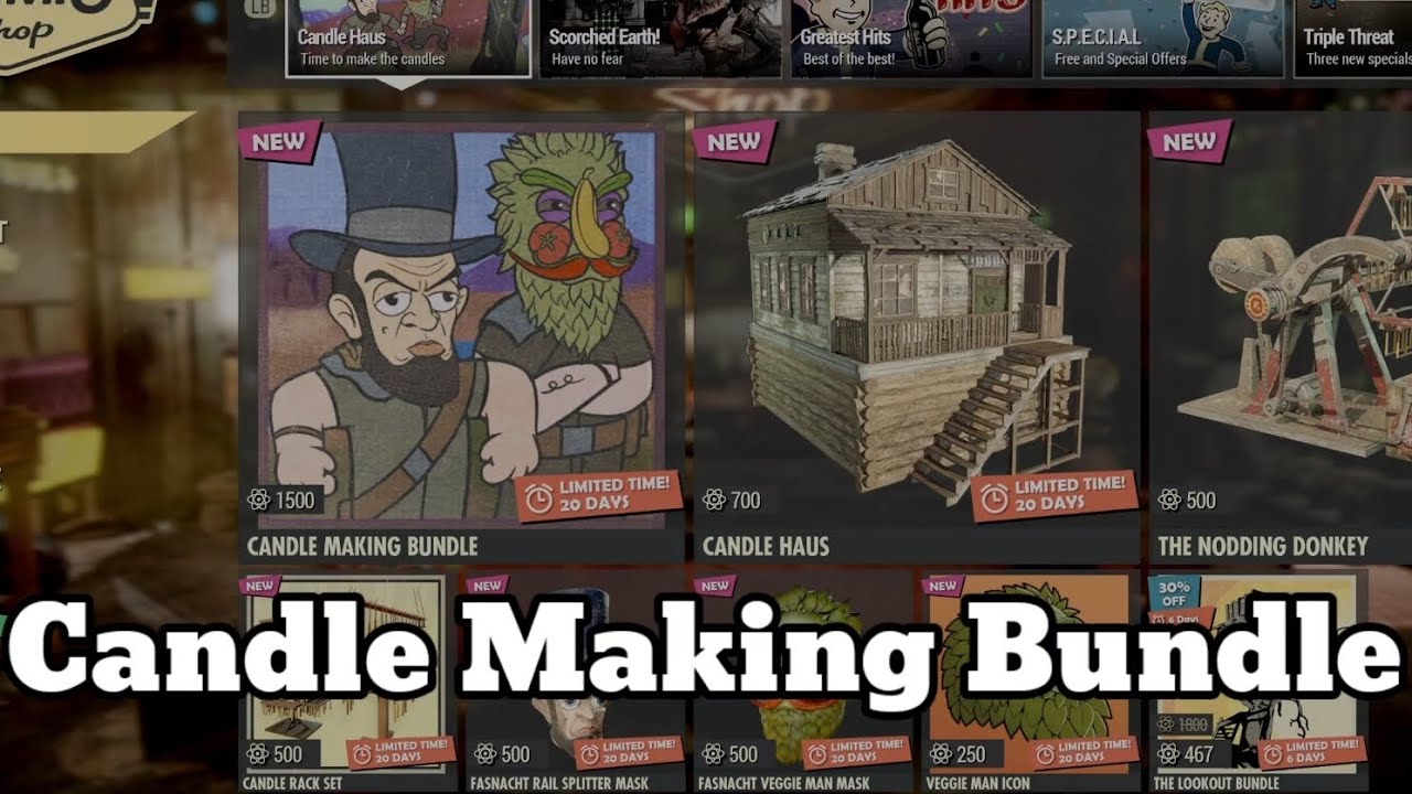 Fallout 76 - Candle Making Bundle - no commentary - YouTube
