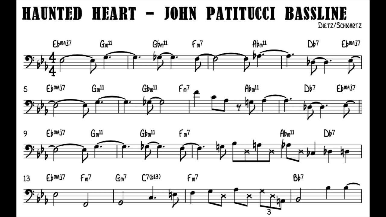 Haunted Heart - John Patitucci (Bassline & Solo Transcription) - YouTube