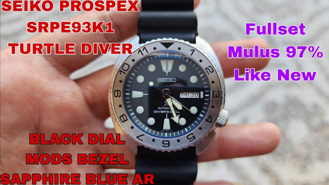SOLD SEIKO PROSPEX SRPE93K1 TURTLE DIVER MOD BEZEL SAPPHIRE FULLSET ...