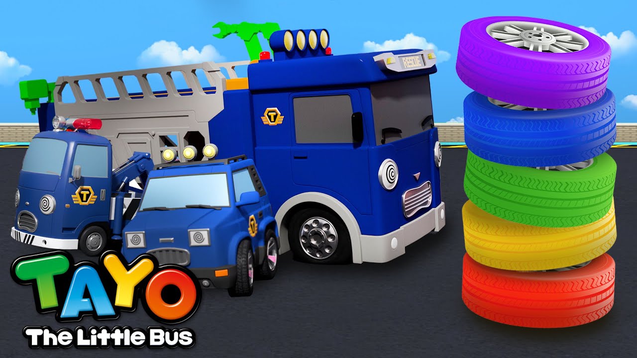 Colorful Rainbow Tire🚗| Learn Colors with Rescue Team | Fun Color Story ...