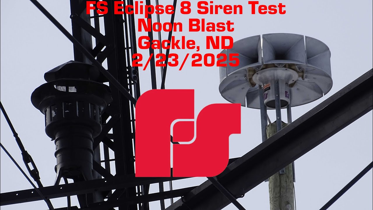 FS Eclipse 8 Siren Test | Noon Blast | Gackle, ND | 2/23/2024 - YouTube