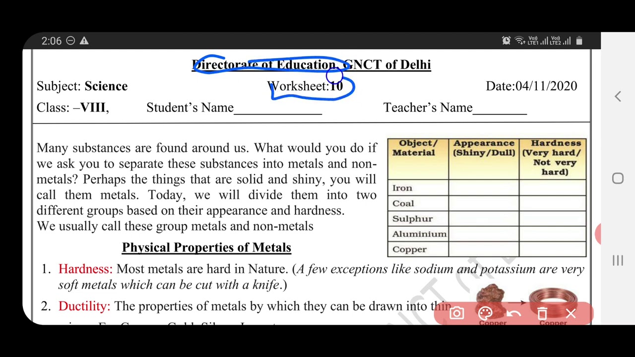 science worksheet 10 class 8(4/11/20) English medium/class 8 worksheet ...