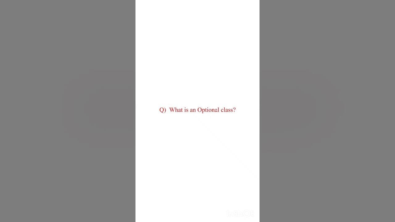 What Is Optional Class Java 8 Interview Questions And Answers Code Decode Shorts Youtube