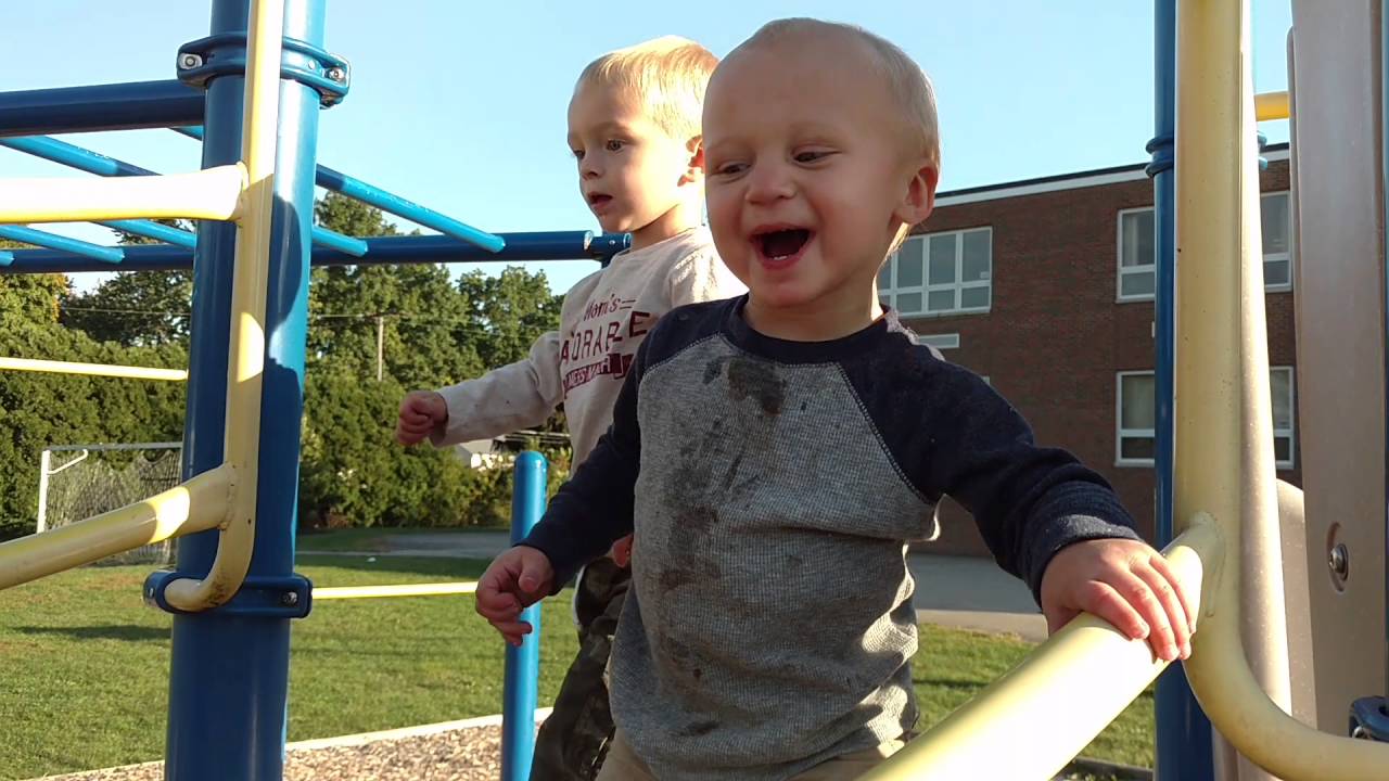 C & c going down the slides - YouTube