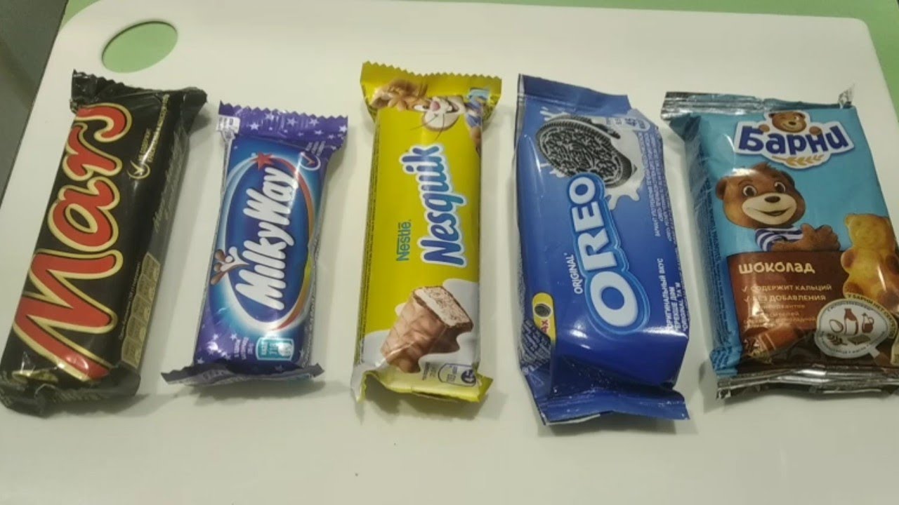 Mars vs Milky Way vs Nesquik vs Oreo vs Barny - YouTube