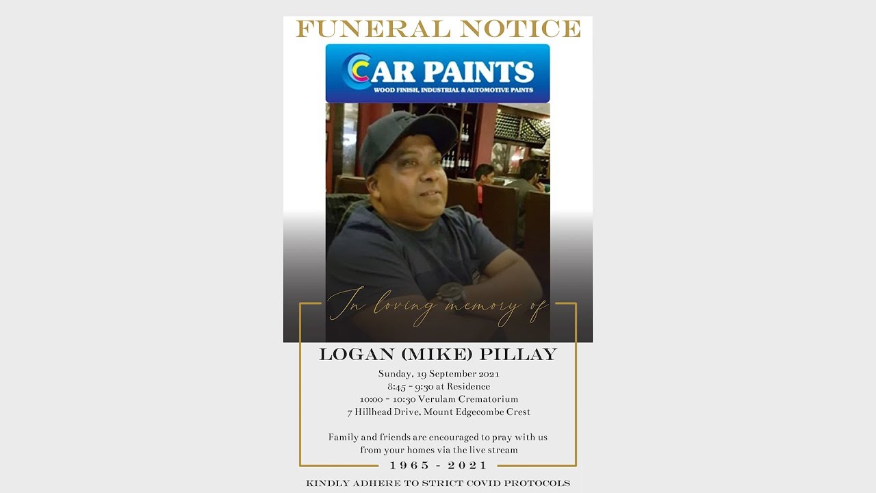 Logan (Mike) Pillay Funeral - YouTube