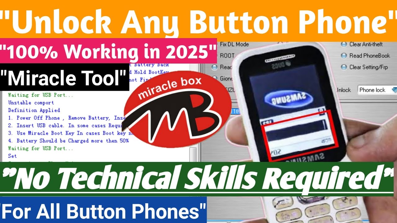 Unlock Any Button Phone with Miracle Tool | 100% Working Guide 2025 ...