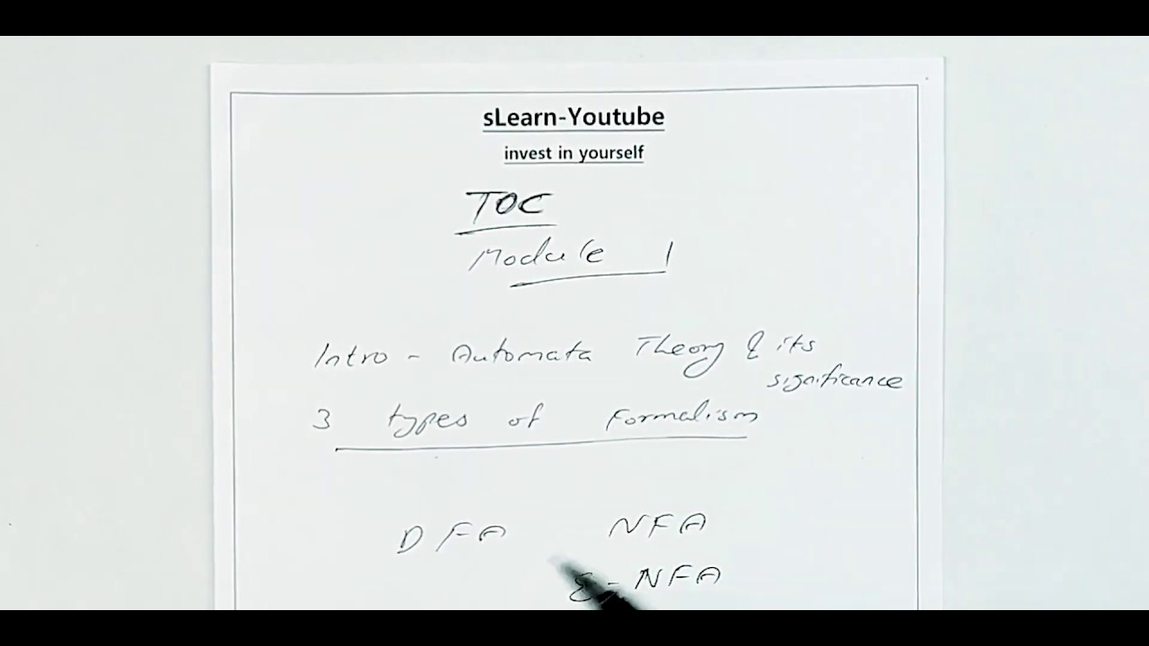 Theory of computation TOC module 1 #16 - YouTube