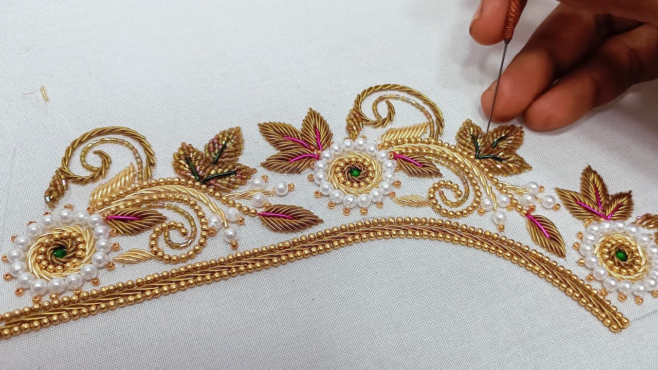 Aari work blouse design || Zardosi work design || #aariembroidery2_0 # ...