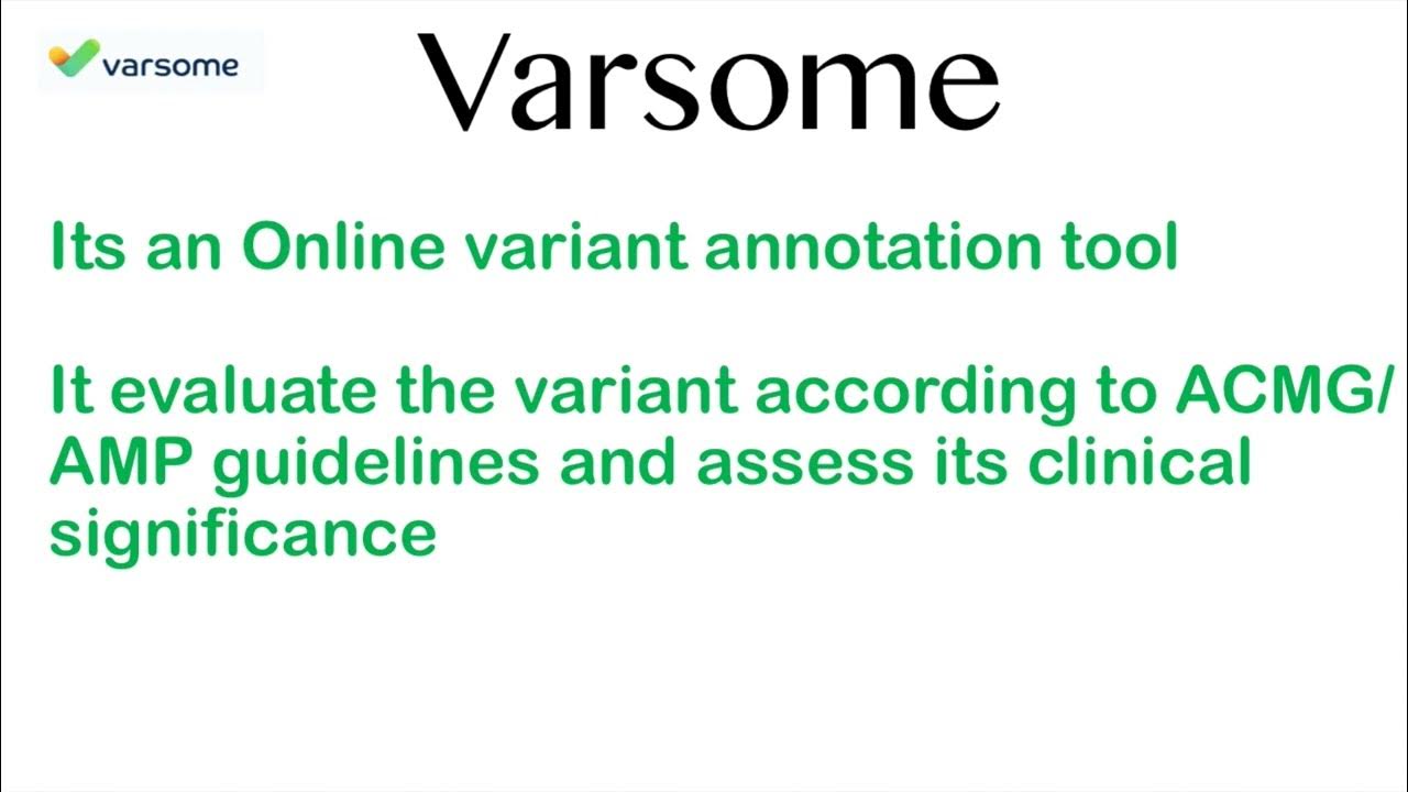 Varsome, Clinical Variant Interpretation Tool - YouTube