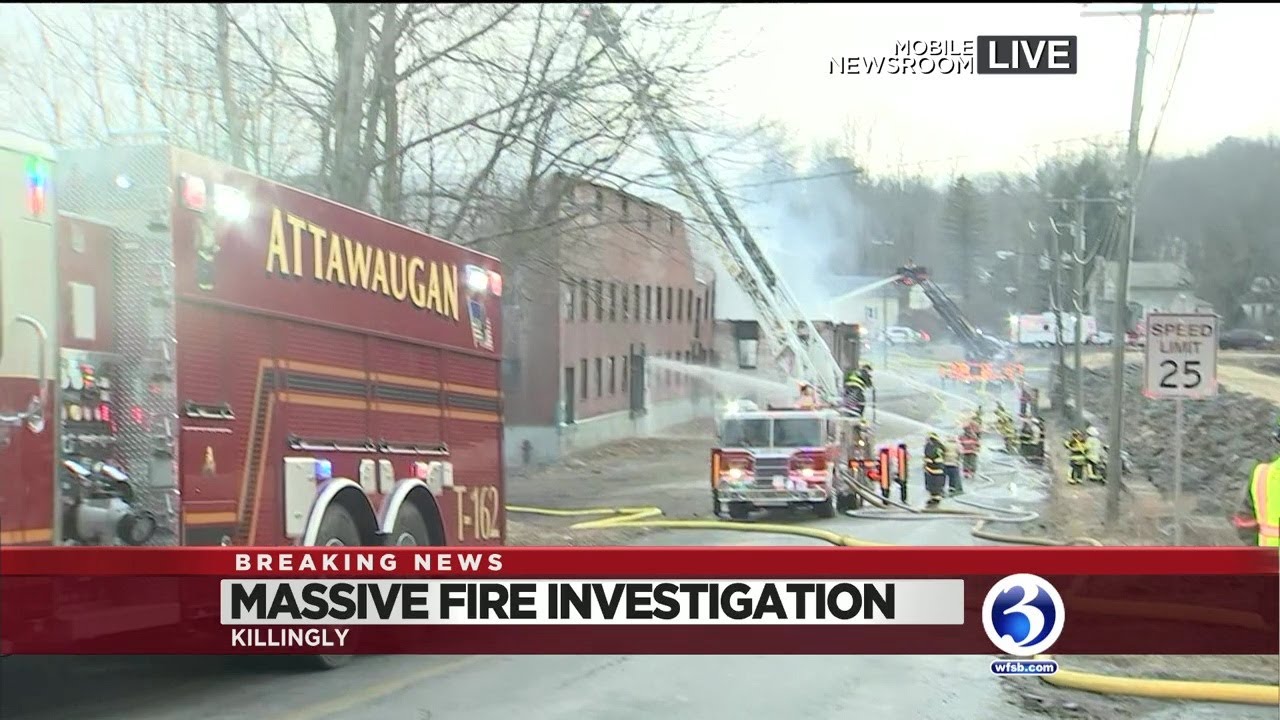 VIDEO: Crews battle fire Killingly - YouTube