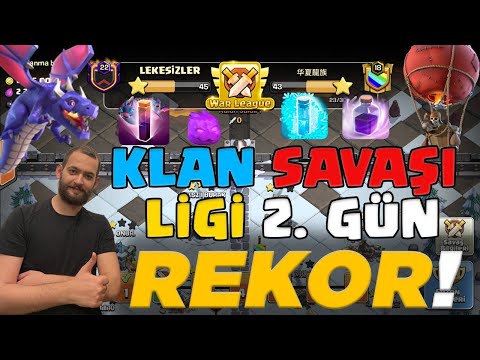 REKOR KIRDIK ! KLAN SAVAŞ LİGİ 2.GÜN CANLI SALDIRILAR CLASH OF CLANS