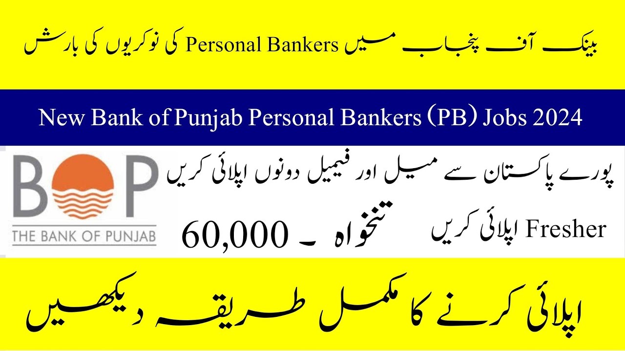 Bank of Punjab Personal Bankers (PB) Jobs 2024- New Career Opportunity ...