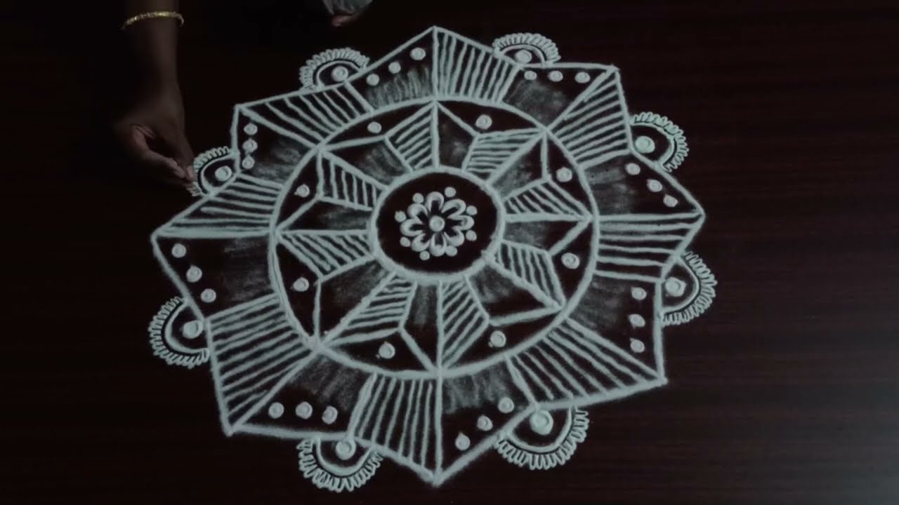 Free Hand kolam | daily kolam | simple and easy rangoli | muggulu ...