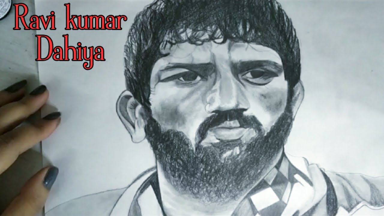 Ravi kumar Dahiya portrait. How to draw Ravi Dahiya sketch. Very easy ...