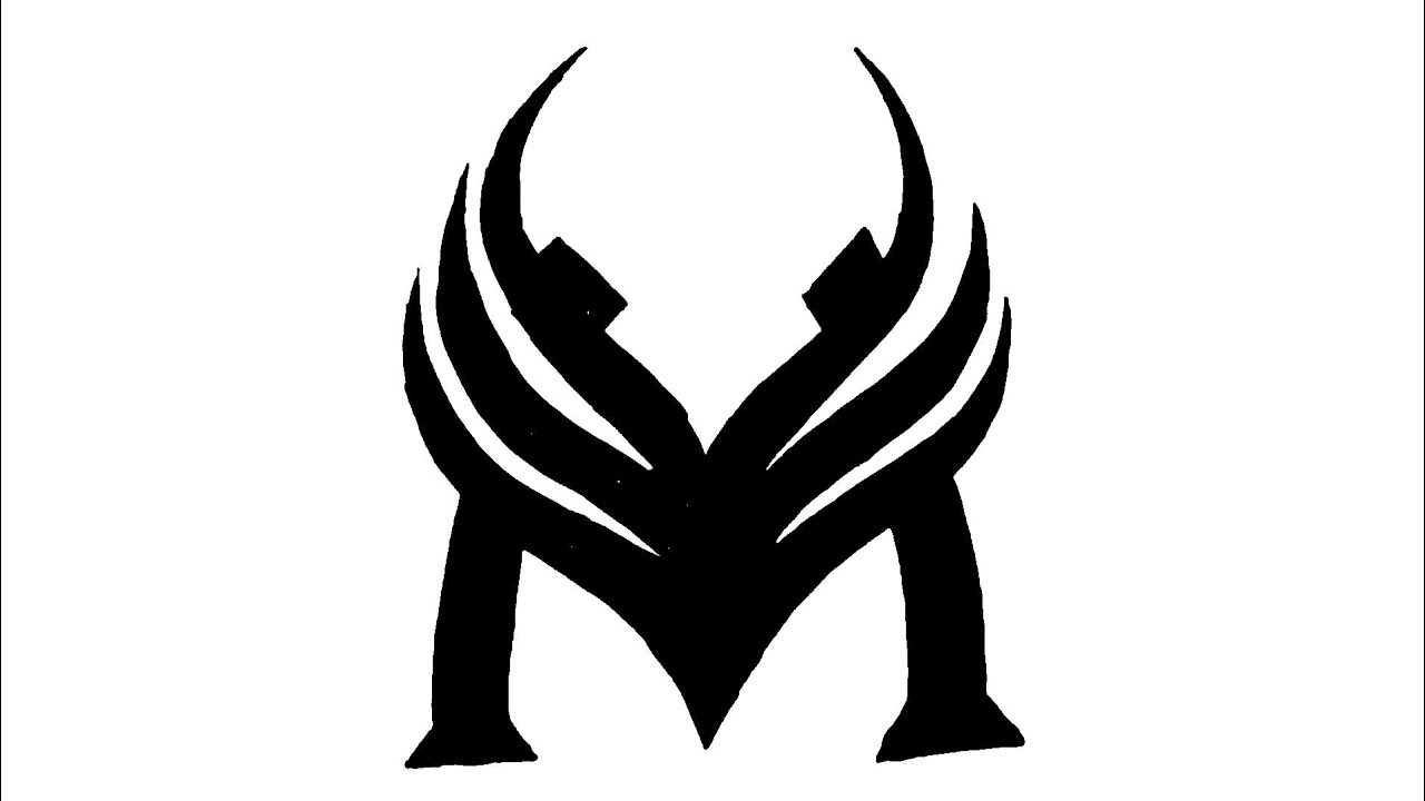 Tribal M alphabet Tattoo Design with Wings | How to draw word M Letter ...