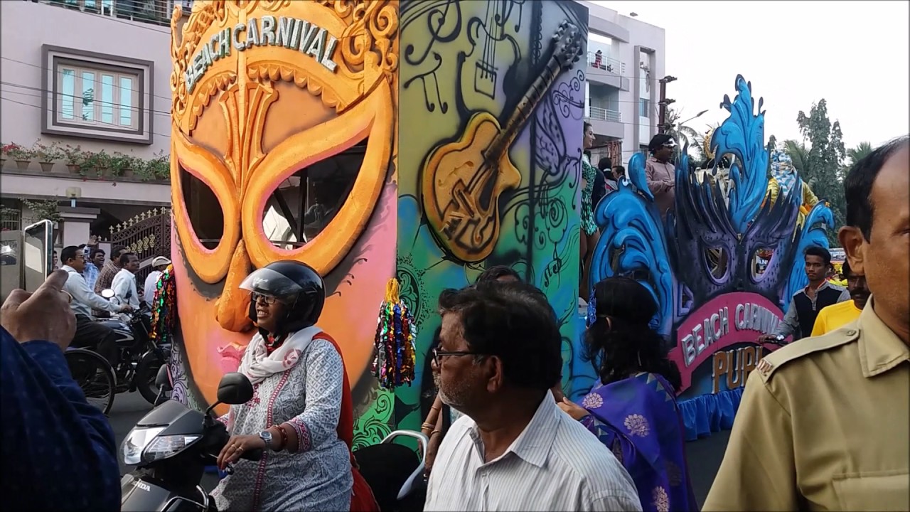 PURI Beach Carnival : Day 1 (Rally & Amazing Firecrackers) - YouTube