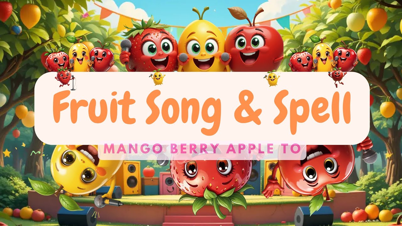 Fun Fruit Song for Kids! Learn Mango, Strawberry & Apple Spelling ...