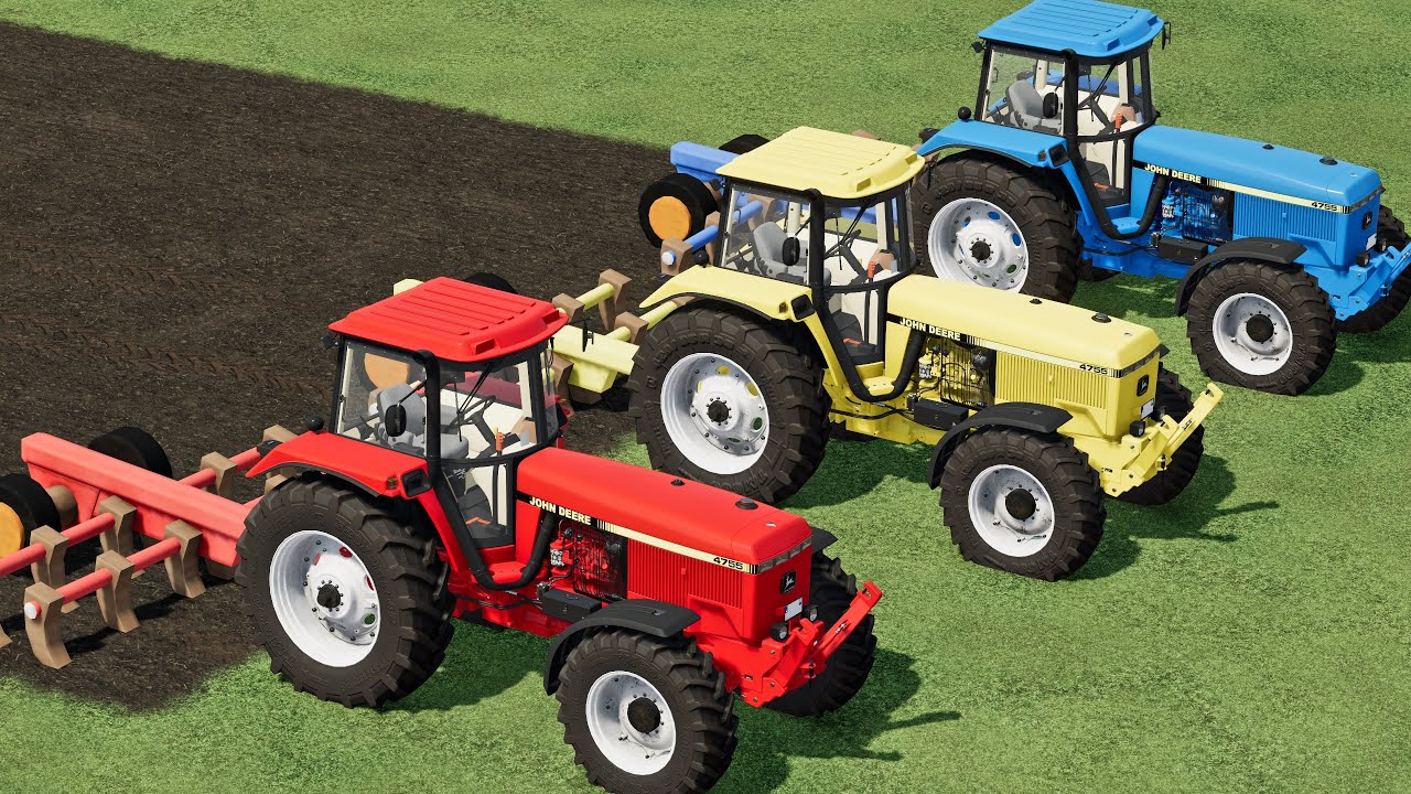 TRACTOR OF COLORS ! Cultivating WORK with LONG Tractors ! Farming ...
