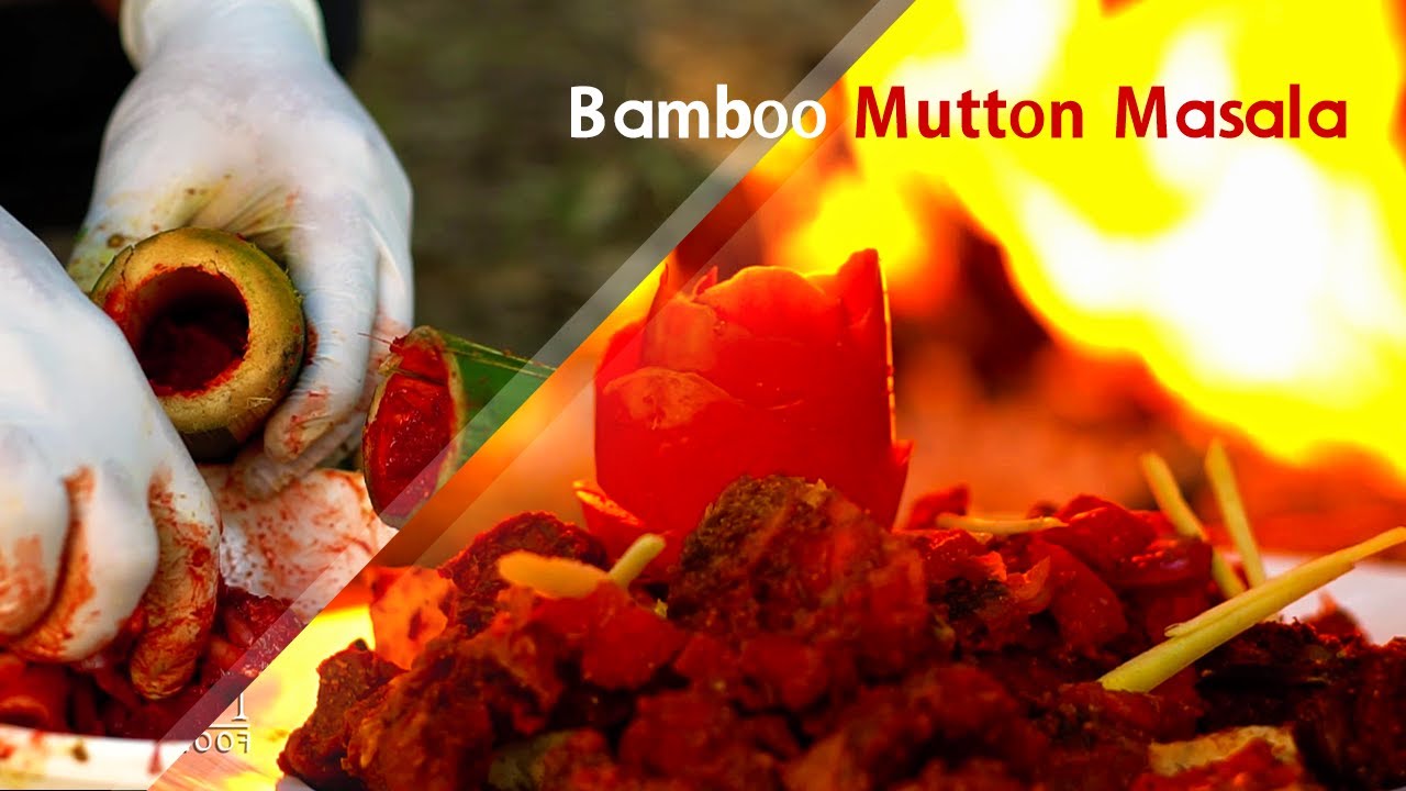 Bamboo Mutton Masala Recipe | Village cooking channel | Cooking in ...