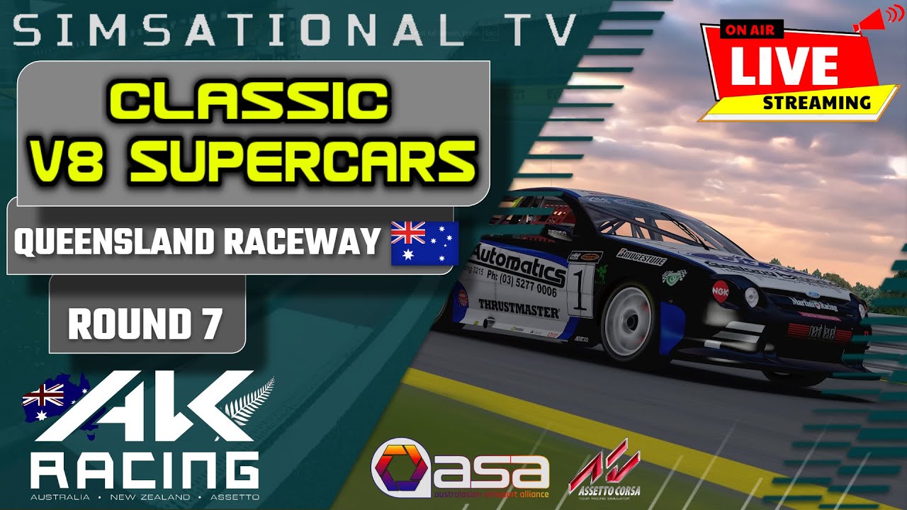 AK RACING - CLASSIC V8 SUPERCARS - R7 - QUEENSLAND RACEWAY - YouTube