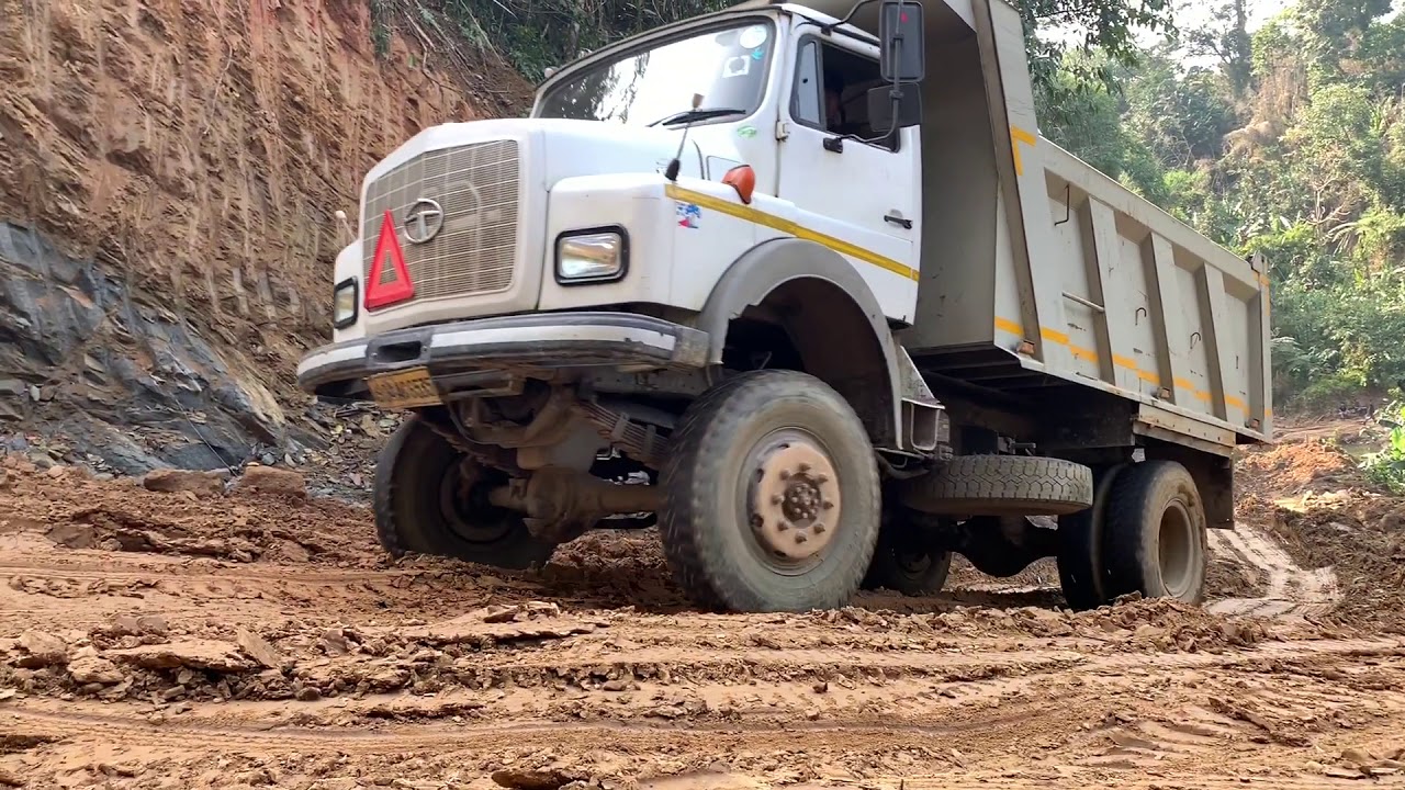 Tata 1613 4x4 tipper at work | 4x4 offroad - YouTube