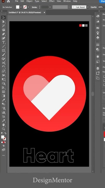 How to create Heart Icon in Adobe Illustrator | DesignMentor - YouTube