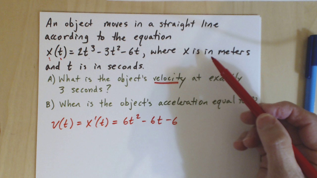 Kinematics with Calc Position Function to Vel and Acc - YouTube