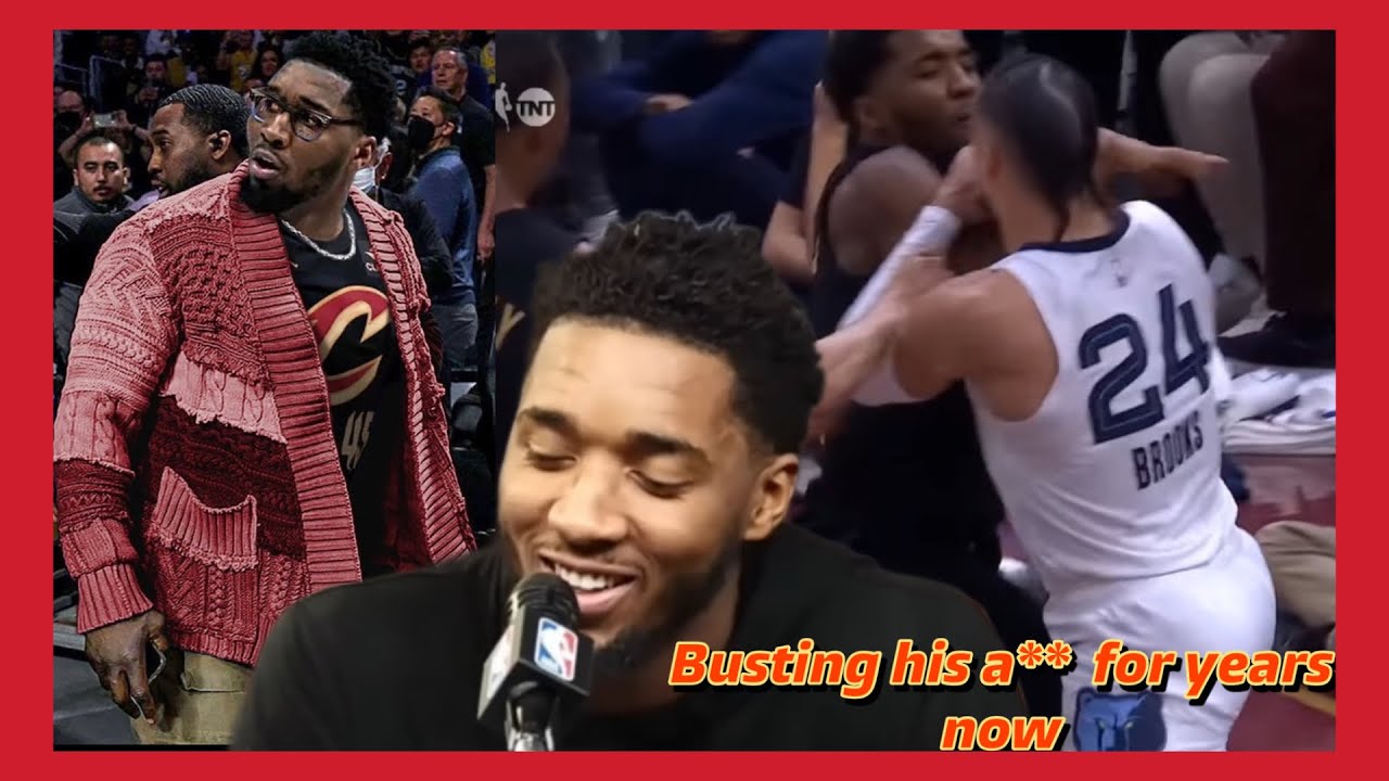 Donovan Mitchell starts FIGHT with Dillon Brooks after CUP CHECK ...