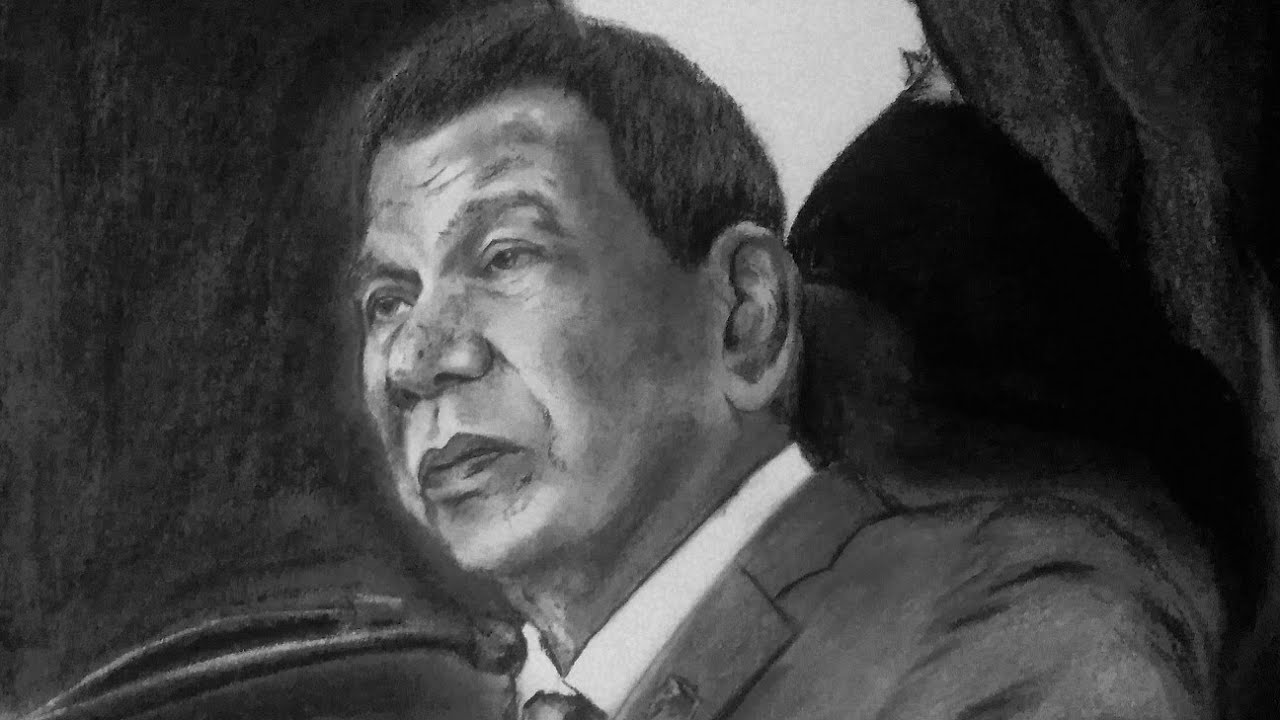 President Duterte - charcoal portrait - YouTube