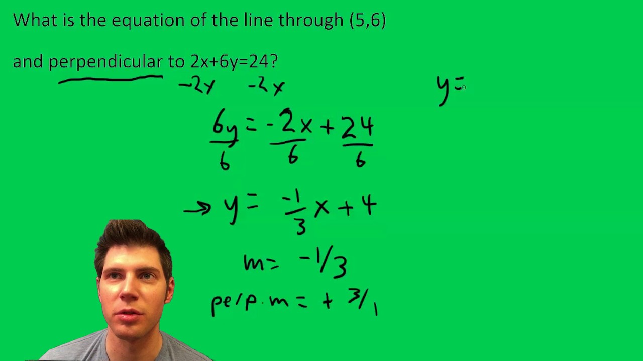 Equation Of A Perpendicular Line YouTube equation-of-a-perpendicular-line-youtube