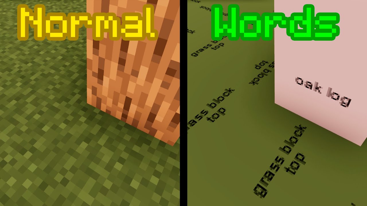 minecraft but everything are words - YouTube