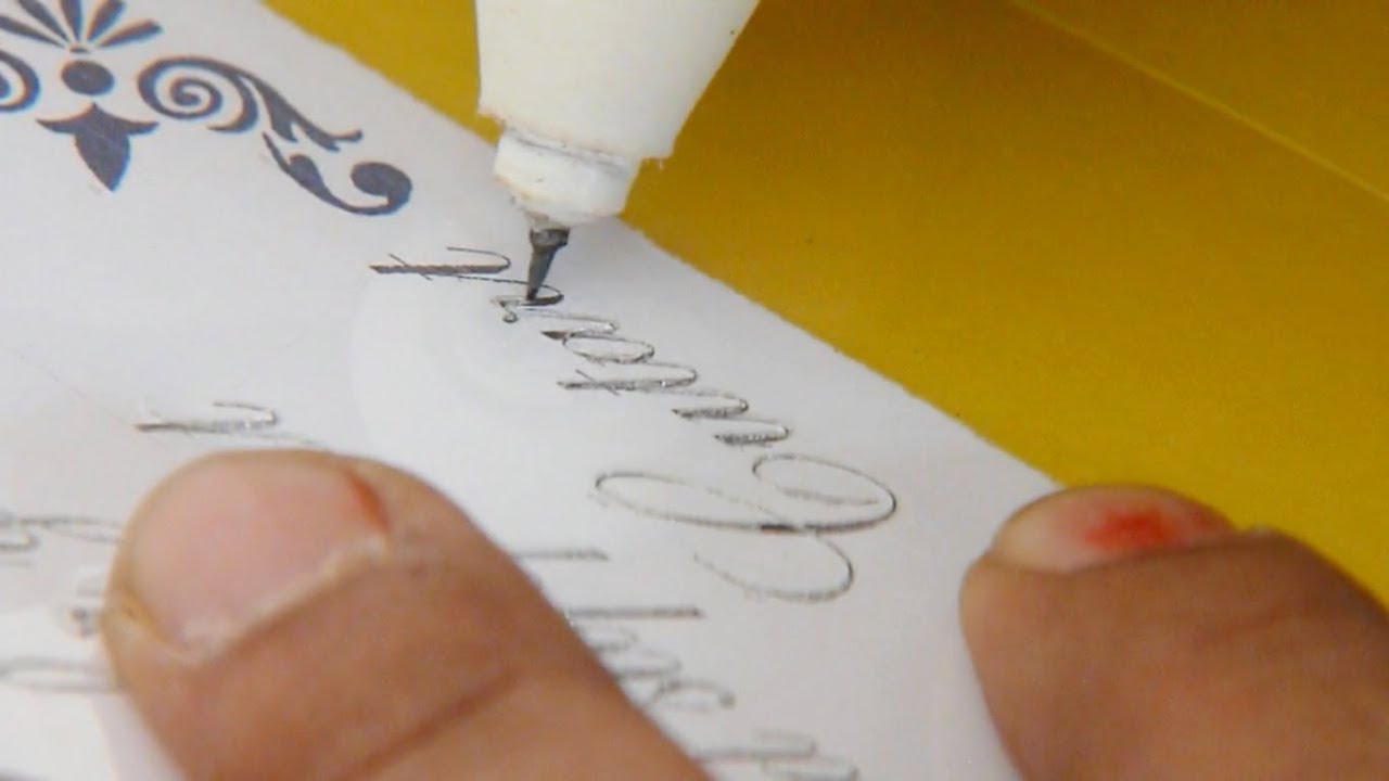 Cutart : Printing Greeting cards with Calligraphy Stencils - YouTube