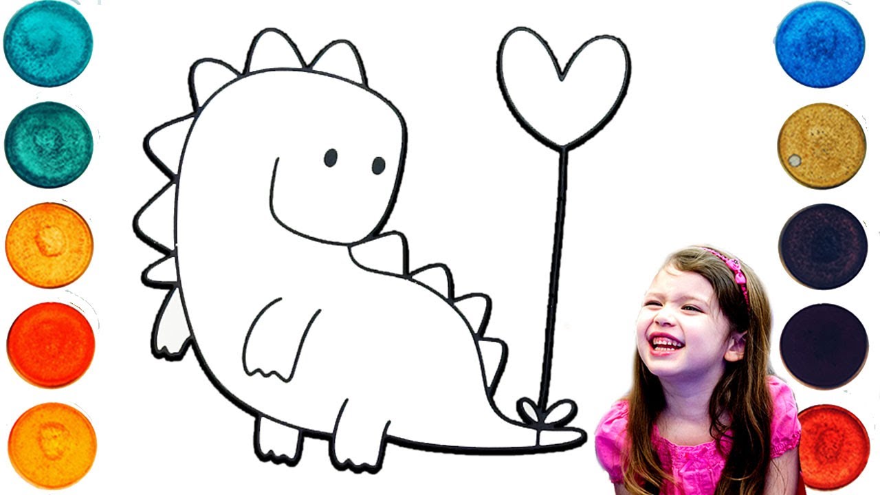HOW TO COLOR A LITTLE DINO for Kids and Toddlers - YouTube