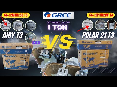 Gree 1 Ton Airy Vs Pular 21 T3 2025 Acs| 12AITH23S Airy T3 Vs 12PITH21W T3 | Airy Vs Pular 2025 Gree