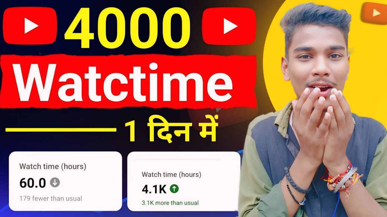 Watchtime kaise badhaye | youtube watch time kaise badhaye 4000 hours ...