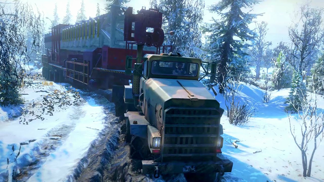 Transferring Huge Oil Rig Salvage Semi trailer | Snowrunner - YouTube