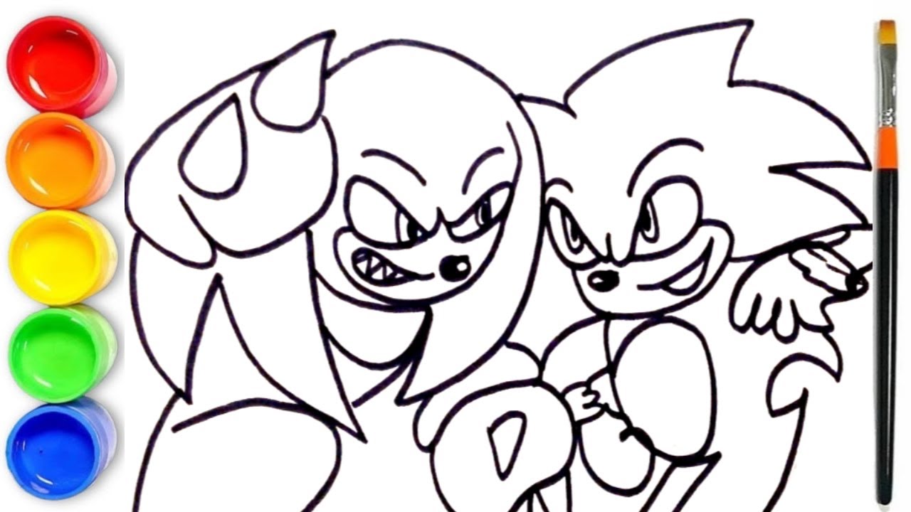 How to Draw Sonic, Knuckles | Sonic VS Knuckles Fight | Drawing Sonic ...