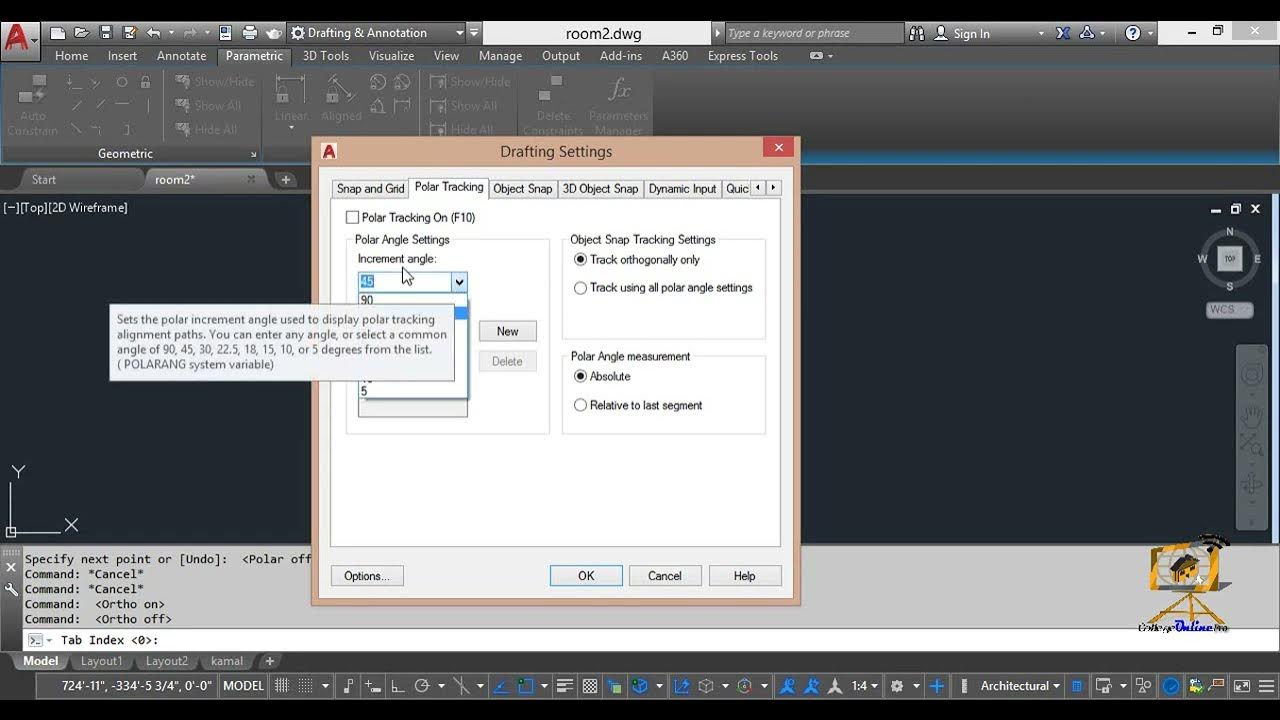 infer constraints in AutoCAD | Dynamic input | ortho mode | polar tracking lecture 33 | 05-08 ...