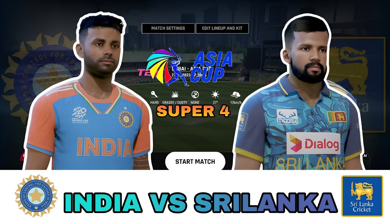 India 🇮🇳 Vs Srilanka 🇱🇰| Asia Cup 2025 Super 4| Cricket 24 Gameplay ...