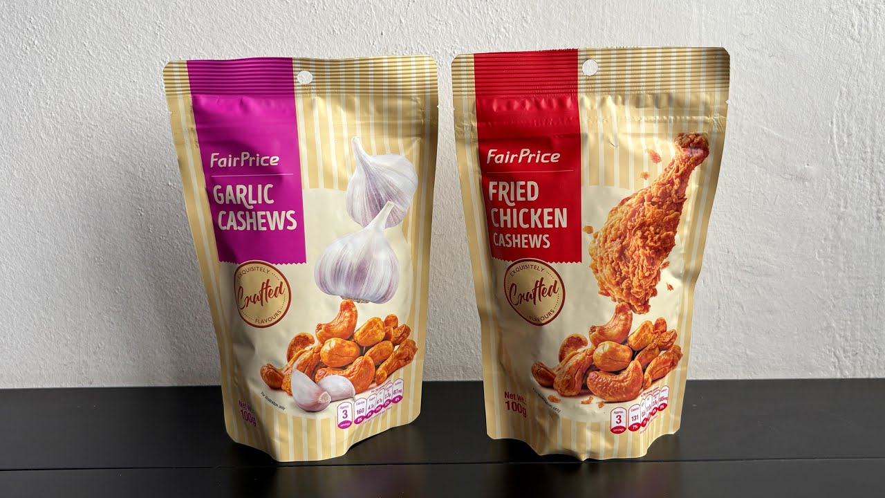 Fried Chicken Cashews?! Trying FairPrice’s Unique Snack Flavors! - YouTube