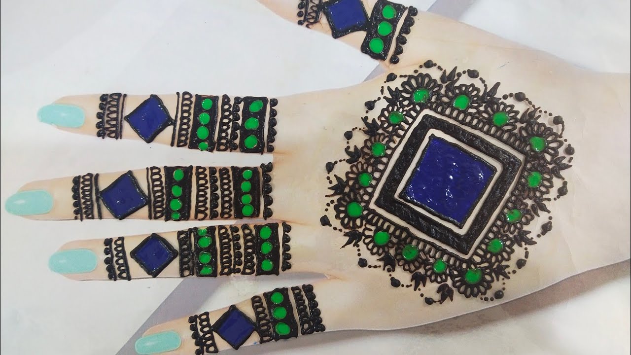 Mehndi Block design || new style Mehndi || very easy tutorial - YouTube