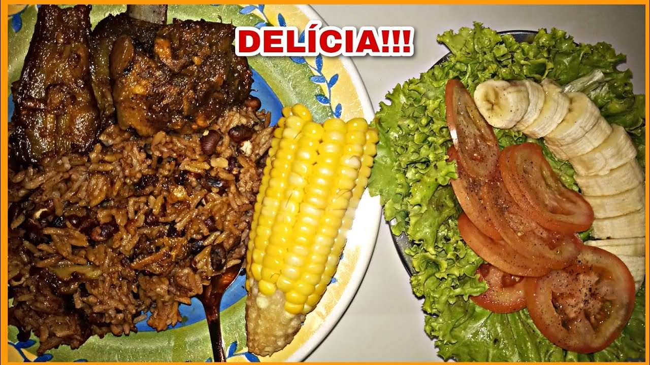 CARNE DE PORCO FRITA/COZIDA + ARROZ COM FEIJÃO + MILHO COZIDO 😋😋😋 - YouTube